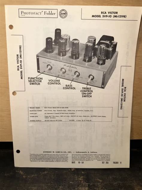Rca Victor Amplifier Model Svp Service Data Schematics Parts List