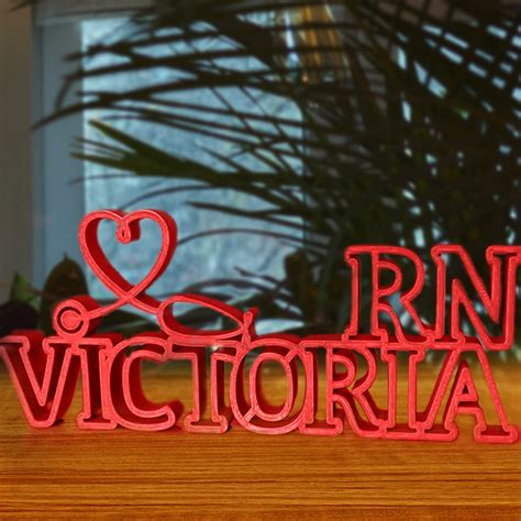 Custom Nurse Name Plate Nurse Name Sign With Heart Stethoscope Name