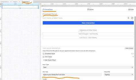 Unable To Access A Components Hint Text In Overrides Axure Rp 10