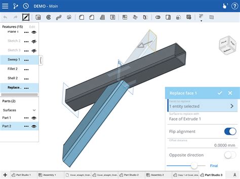 How To Control A Sweep End Profile — Onshape