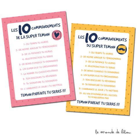 Les 10 commandements Super témoin Le Monde de Bibou