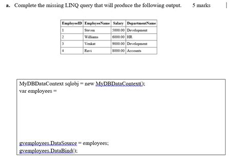 Solved C1 Database Tables Can Be Queried Using Linq To Sql
