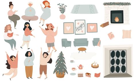 Premium Vector Girl And Christmas Mood Christmas Spirit Festive