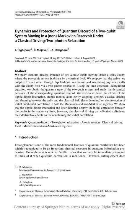 Dynamics And Protection Of Quantum Discord Of A Two Qubit System Moving In A Non Markovian