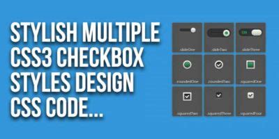 Stylish Multiple Css Checkbox Styles Design Css Code Exeideas Let