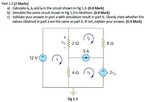 Solved Part Marks Calculate I Iz And Iz In The Circuit Shown
