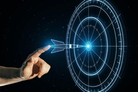 Premium Photo Target Concept With A Glowing Hologram Of Bullseye And