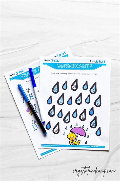 raindrop alphabet printables