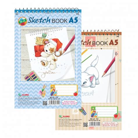 Sổ Vẽ Lò Xo Sketch Book A5 50 Tờ Klong722 Giấy Truyền Thống 100gsm
