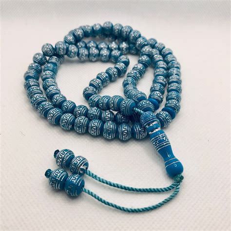 Islamic 99 Blue Bead Tasbih Tasbeeh Arabian Prayer Worry Beads Etsy