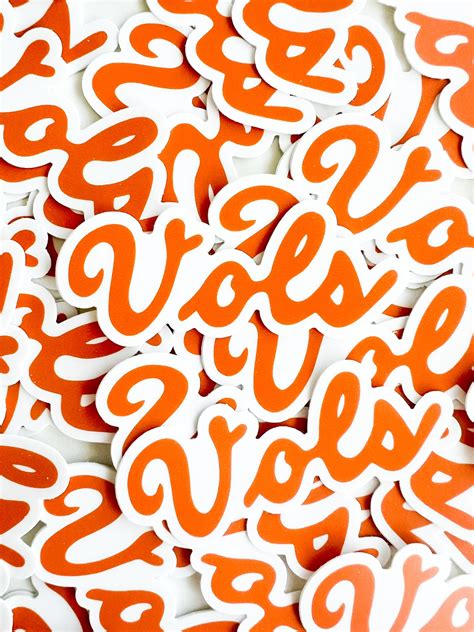 Retro Script Vols Sticker The Volunteer Club