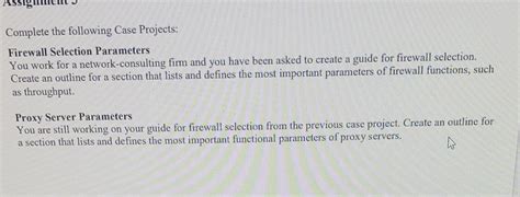 Solved Complete The Following Case Projects Firewall