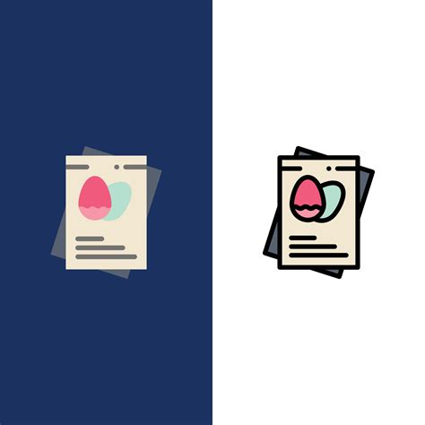 Passport Egg Eggs Easter Icons Flat And Line Filled Icon Set Vector Blue Background 13550914