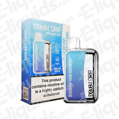 Cheap Blueberry Sour Raspberry Disposable Vape Device By Double Drip