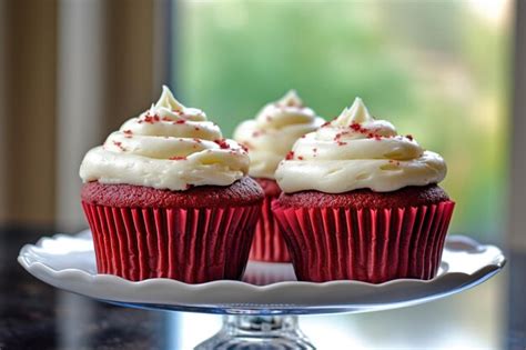 Premium Ai Image Red Velvet Cupcakes With Cream Cheese Frosting
