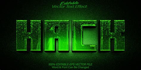 Premium Vector Hack Vector Text Effect Editable Alphabet Hacker Green Cyber Virus Network Internet