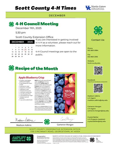 Scott County 4 H December Newsletter 2025 Scott County Extension Office