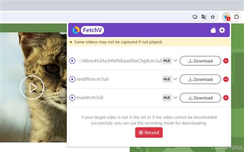 M3u8流文件无法在线下载转码 教你使用 Fetchv：强大的浏览器网页视频下载扩展 支持mp4、webm、flv、mp3等视频文件在线下载