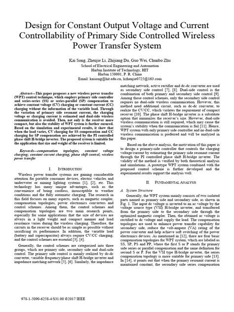 Design For Constant Output Voltage And Current Controllability Of