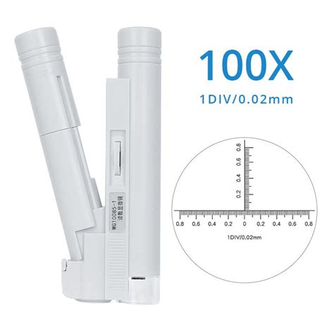 100x Handheld Pocket Microscope With Led And Scale Grandado