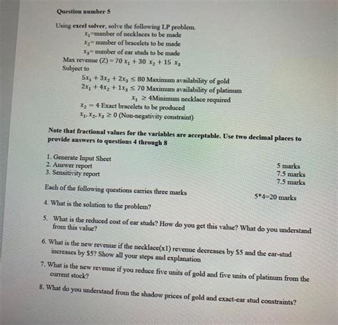 Solved Using Excel Solver Solve The Following LP Problem Chegg