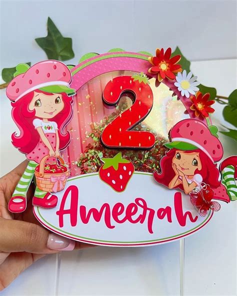 Strawberry Shortcake Cake Topper Strawberry Shortcake Birthday Theme
