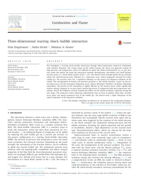 (PDF) Three-dimensional reacting shock–bubble interaction | Stefan Hickel - Academia.edu