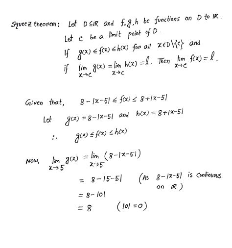 [solved] help with question use the squeeze theorem to find lim f x course hero