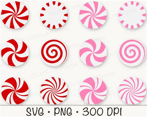Round Peppermint Candy Template