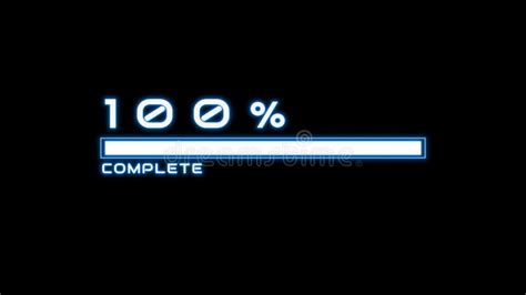 technological hud progress bar with percentage overlay stock