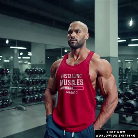 Installing Muscle Bodybuilding Bodybuilders Gymers Tanktop