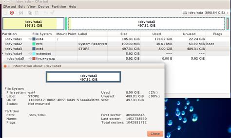 1604 Unable To Mount Free Space On Partition With Gparted Ask Ubuntu