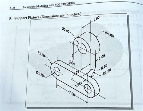 5 38 Parametric Modeling With Solidworks 5 Support Fixture Dimensions
