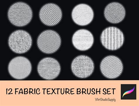 12 Fabric Texture Procreate Brush Set｜fashion Fabric Pattern Etsy