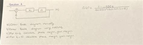 Solved Question G S S S S S S A Draw Bode Chegg Com