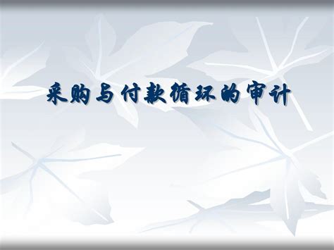 采购与付款循环的审计 word文档免费下载 亿佰文档网