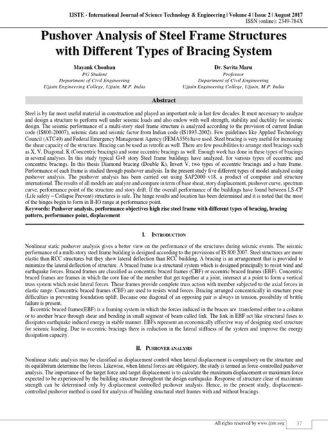 pushover analysis of steel frame structu pdf pdf bending