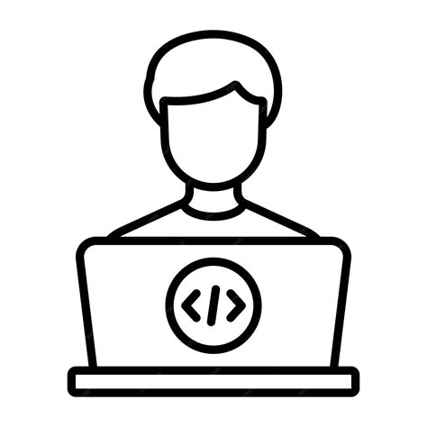 premium vector programmer line illustration