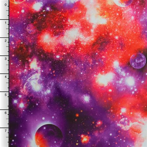 Cali Fabrics Vibrant Redpurple Galaxy Print Nylonlycra