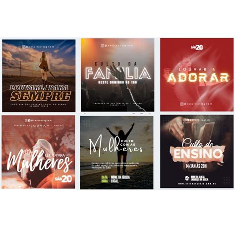 40 Artes Para Gospel Templates 100 Editáveis Com Canva Elo7