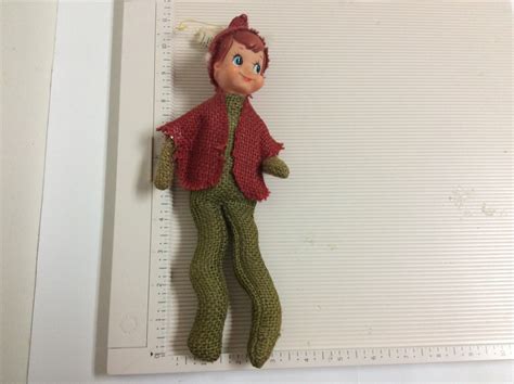 Vintage 1950s Christmas Pixie Elf 10 Doll Ornament Japan 4663743223