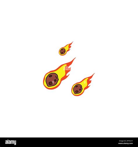 Meteor Fireball Galaxy Geometric Simple Symbol Logo Vector Stock