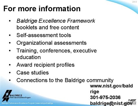 Baldrige Excellence Framework Health Care A Systems