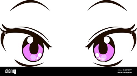 This Is A Illustration Of Cute Anime Style Eyes With Normal Facial