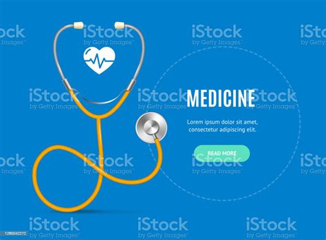 현실적인 상세한 3d 청진기 및 의학 배너 개념 광고 포스터 카드 3차원 형태에 대한 스톡 벡터 아트 및 기타 이미지 3차원 형태 개념 개체 그룹 Istock