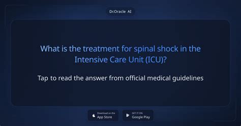 What Is The Treatment For Spinal Shock In The Intensive Care Unit Icu