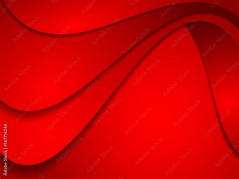 Red Vector Wavy Abstract Background With Curves Lines And Shadow Stock Vector Adobe Stock