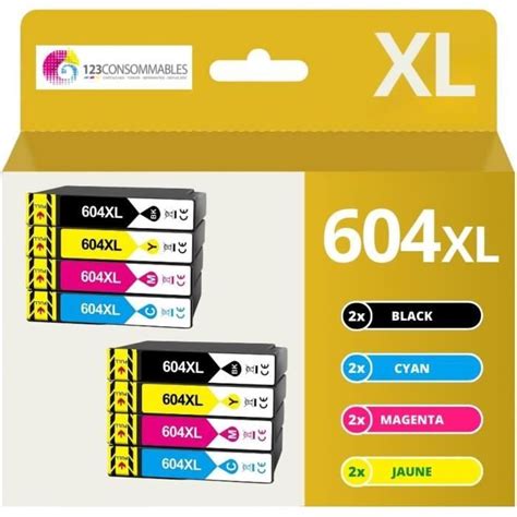 604XL Pack De 8 Cartouches D Encre Compatible Pour Epson 604 XL Ananas