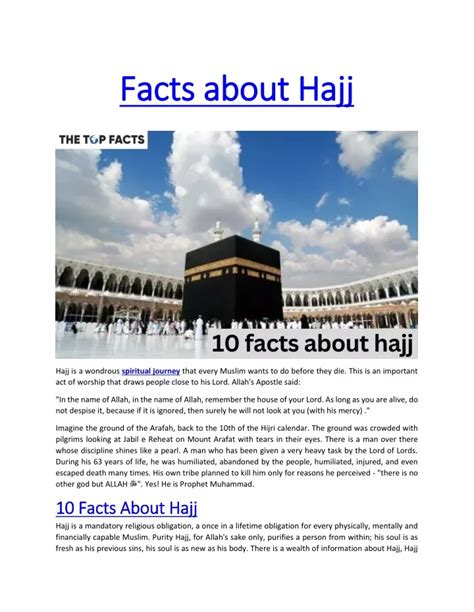 Ppt Facts About Hajj Powerpoint Presentation Free Download Id11702922