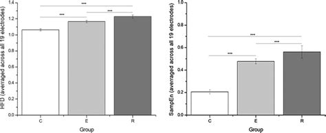 values of hfd left and sampen right averaged across all 19